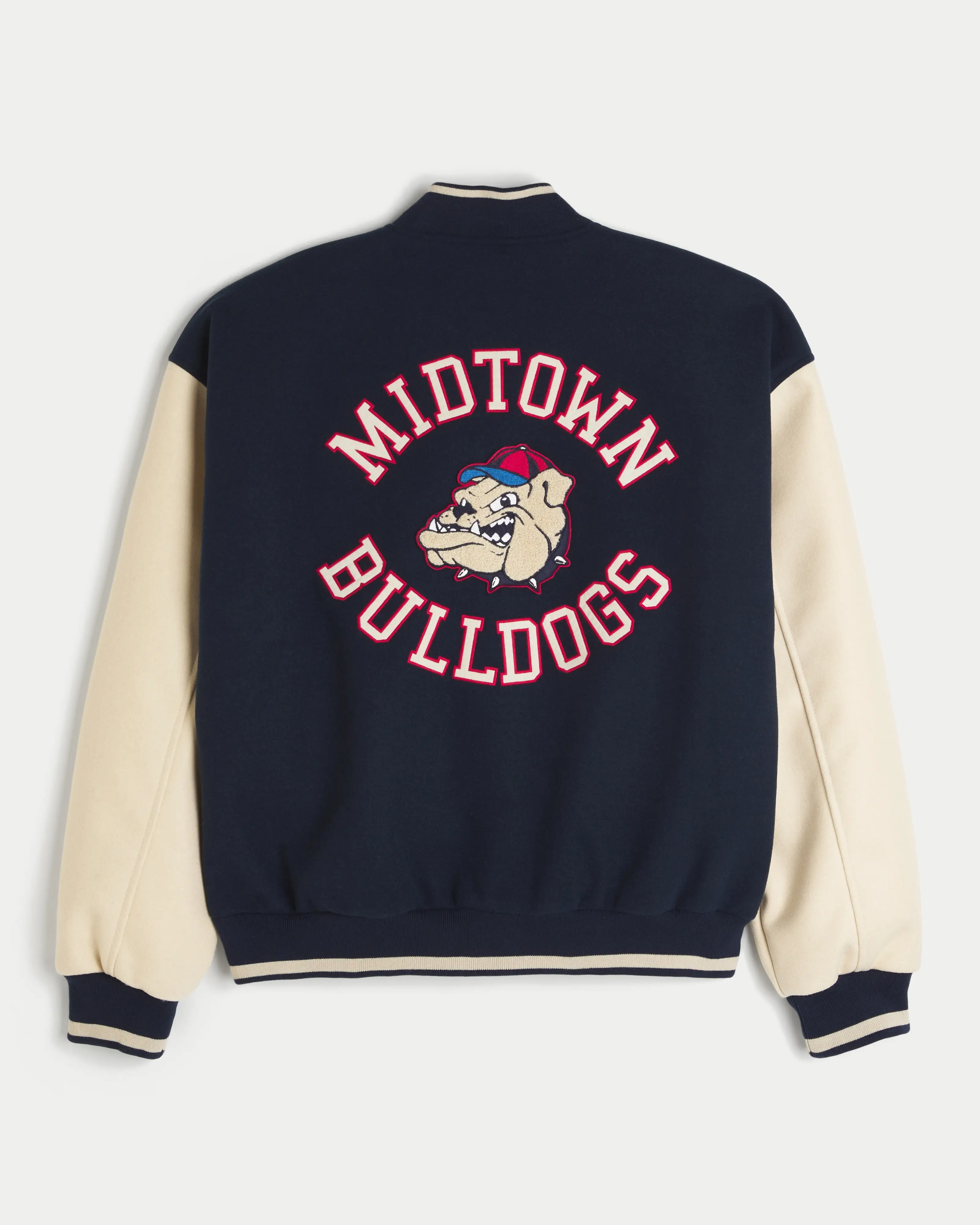 Midtown Bulldogs Graphic Varsity Jacket - navy blue - Clothing for ...